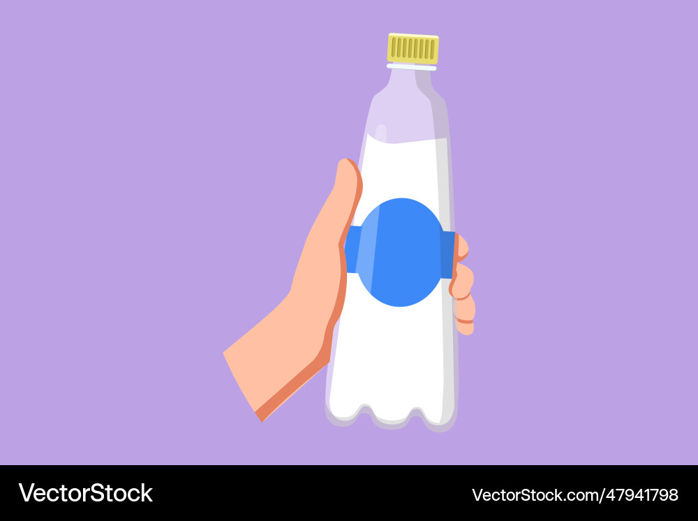 Graphic flat design drawing hand holding water Vector Image