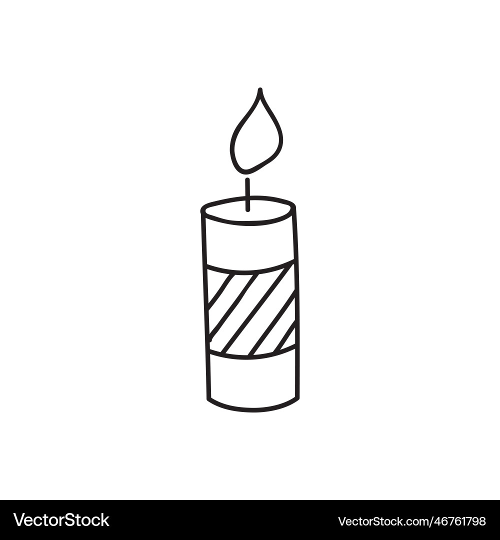 Hand drawn of a candle Royalty Free Vector Image