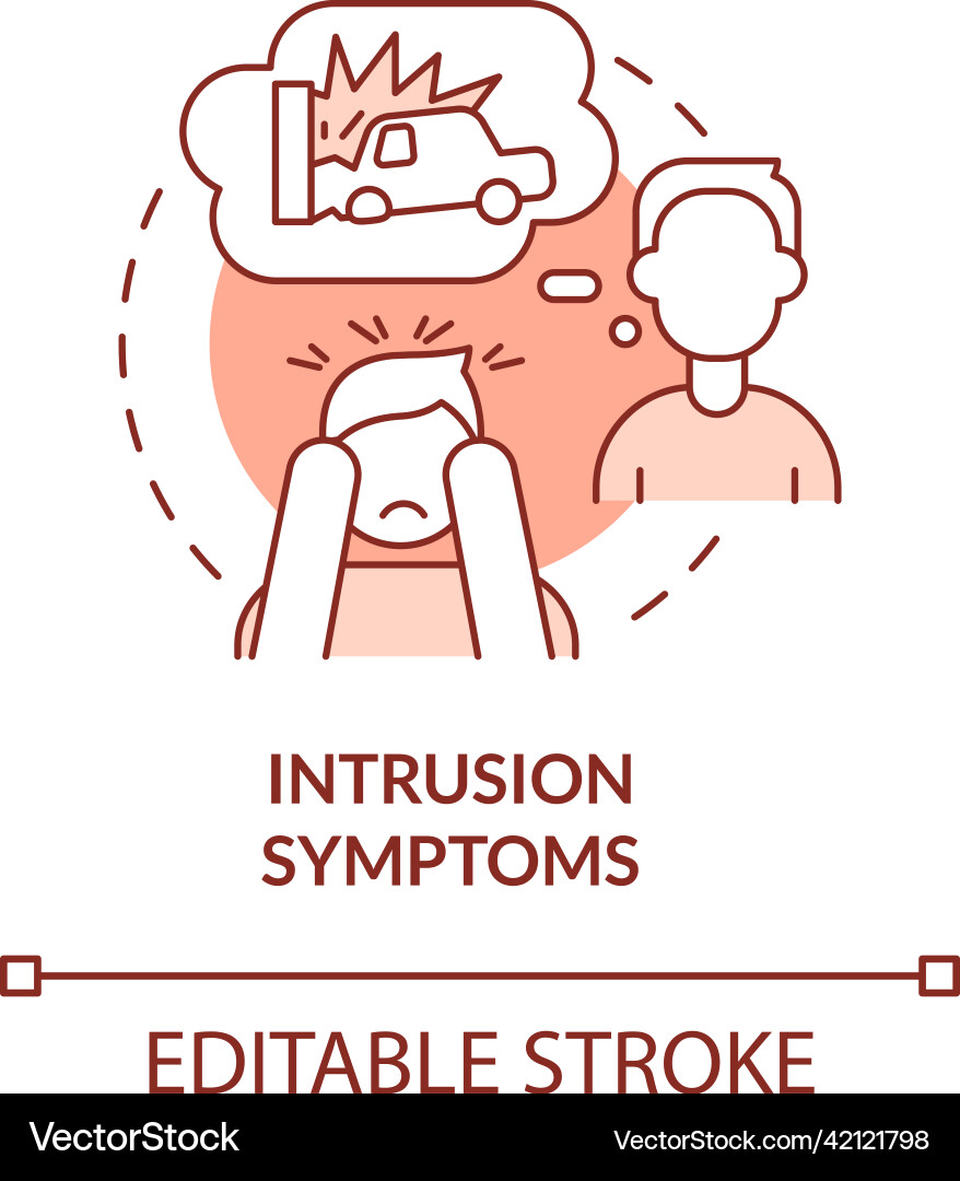 Intrusion symptoms terracotta concept icon Vector Image