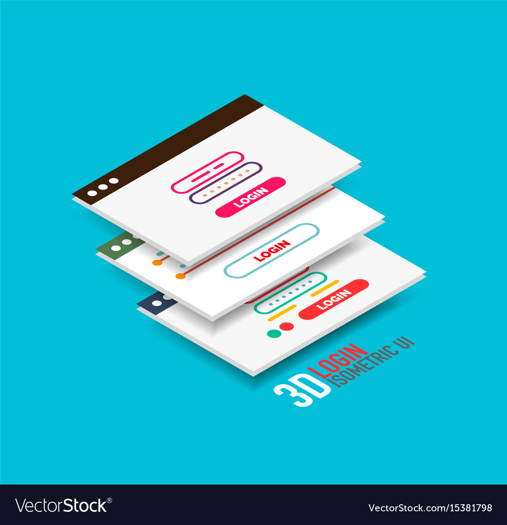 Isometric user interface design Royalty Free Vector Image