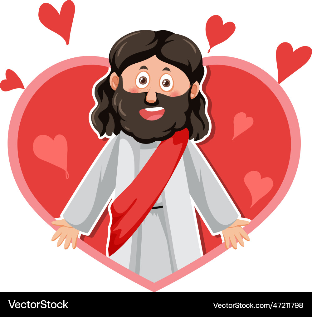 Jesus christ cartoon character Royalty Free Vector Image