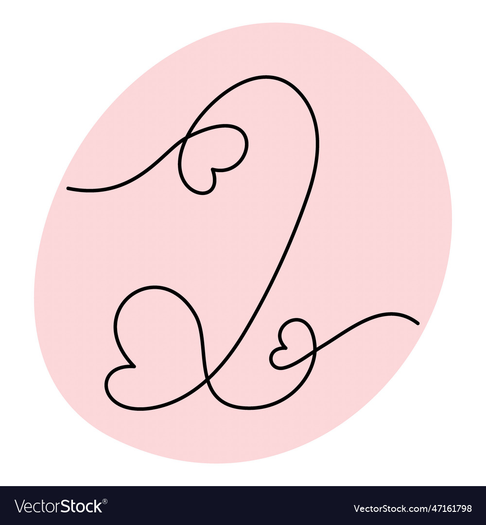 Number 2 handwritten in one continuous line with Vector Image Number 2 handwritten in one continuous line with Vector Image