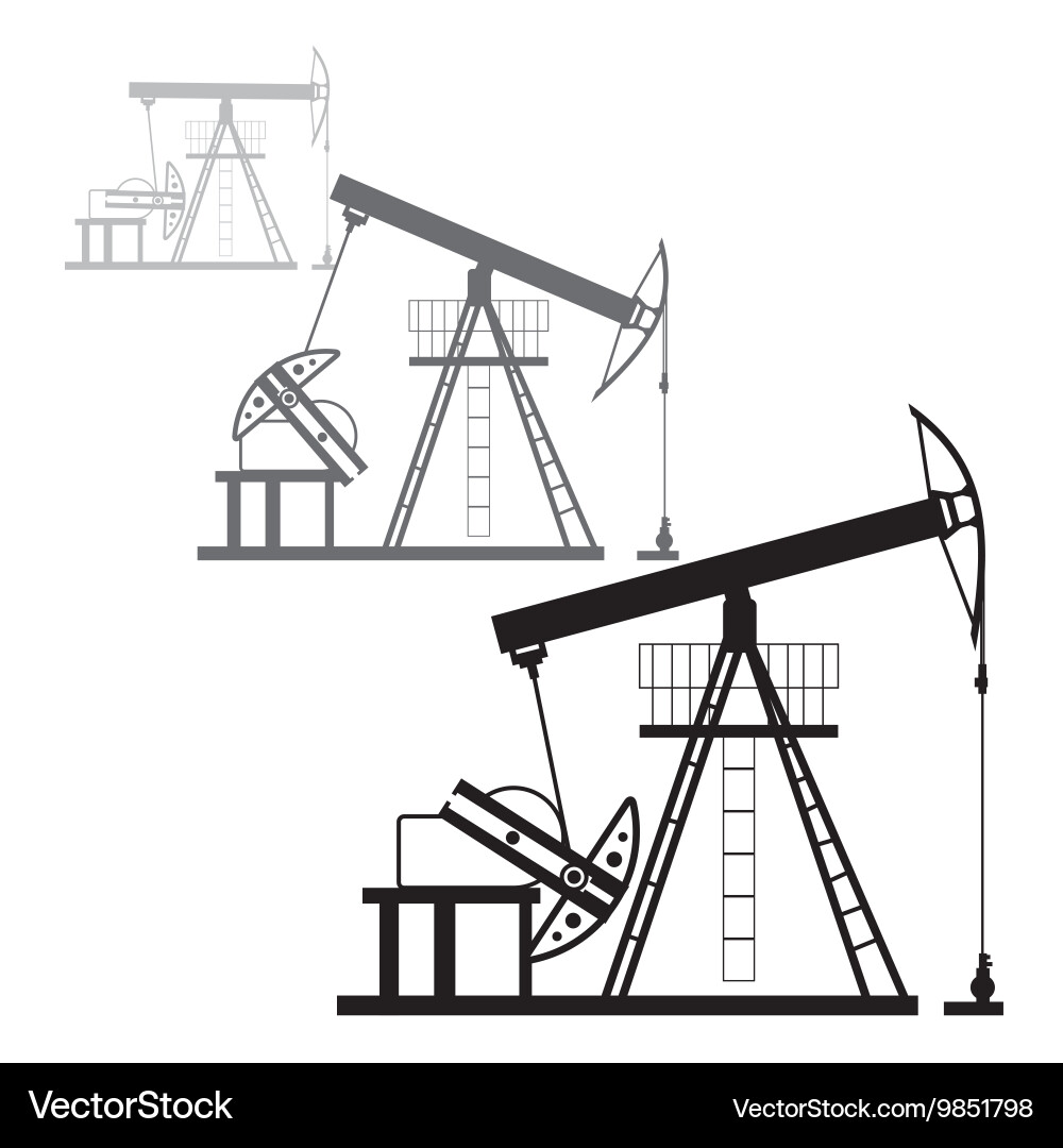 Oil production in desert Royalty Free Vector Image