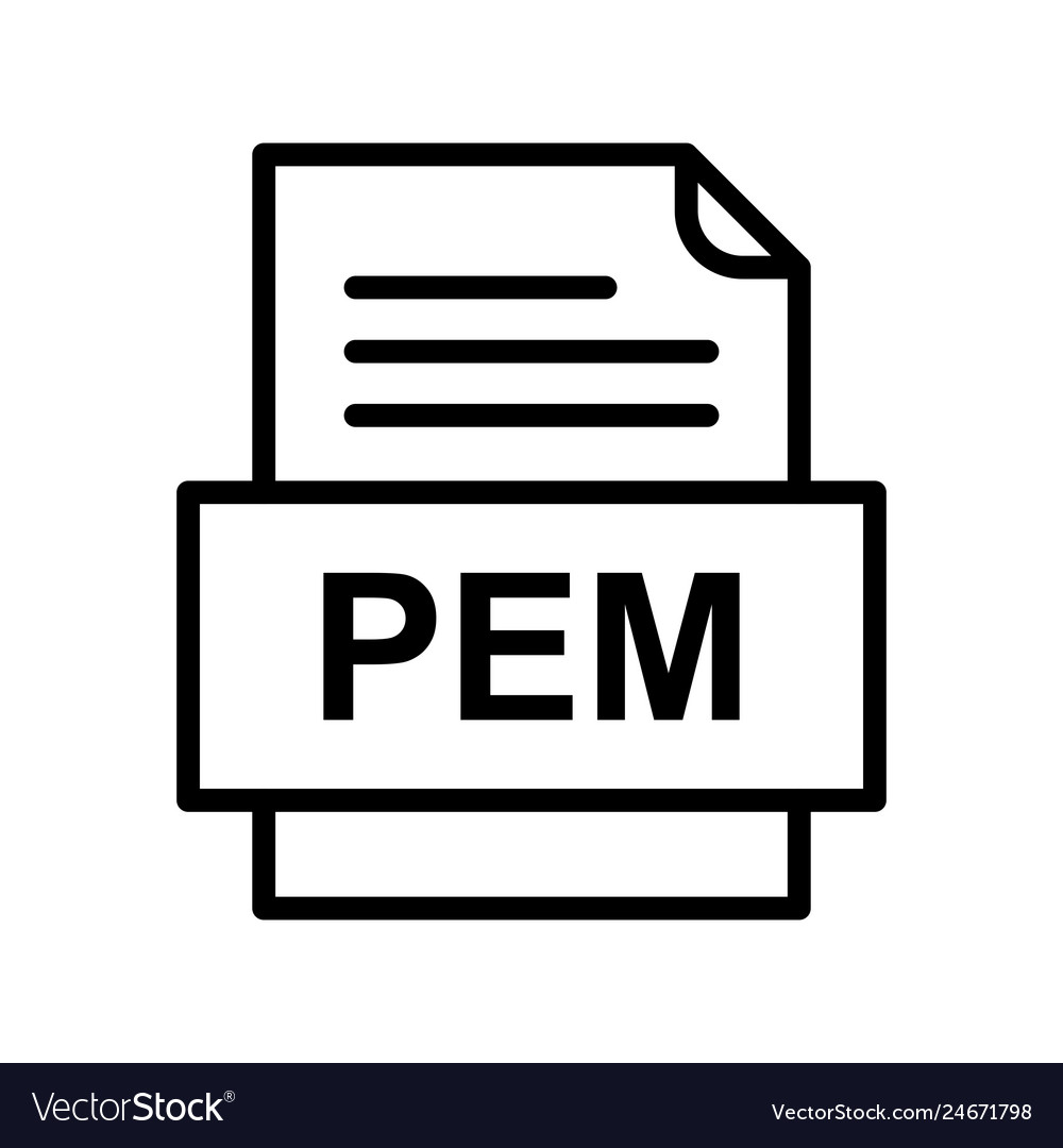 Pem file document icon Royalty Free Vector Image
