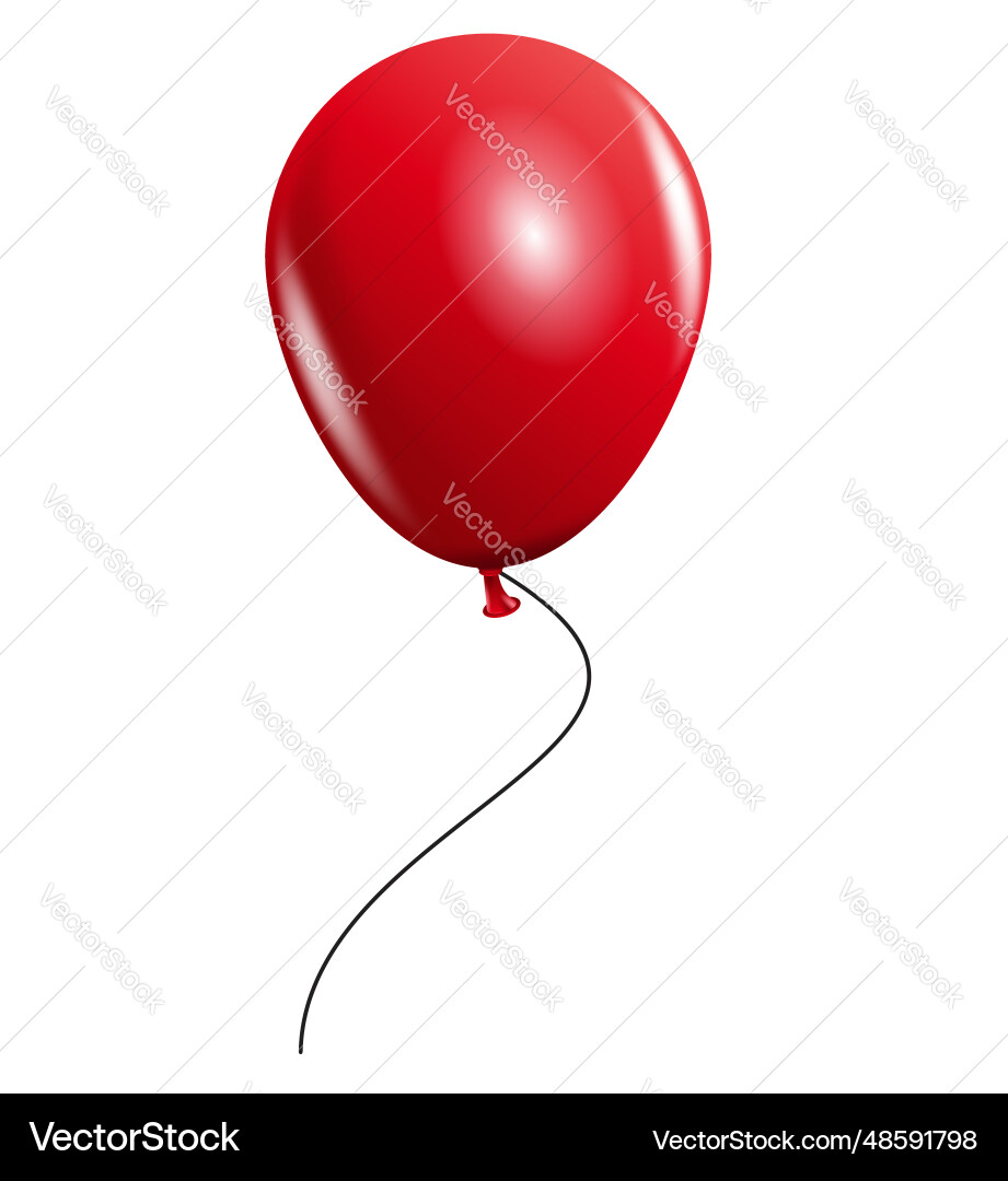 Red balloon in 3d - element for greeting card Vector Image