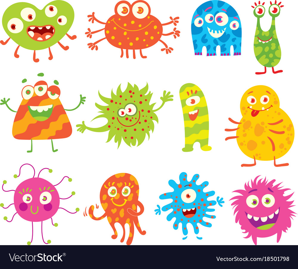 Set of funny little monsters Royalty Free Vector Image