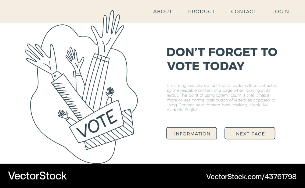 Set of hand draw hands voting concept Royalty Free Vector