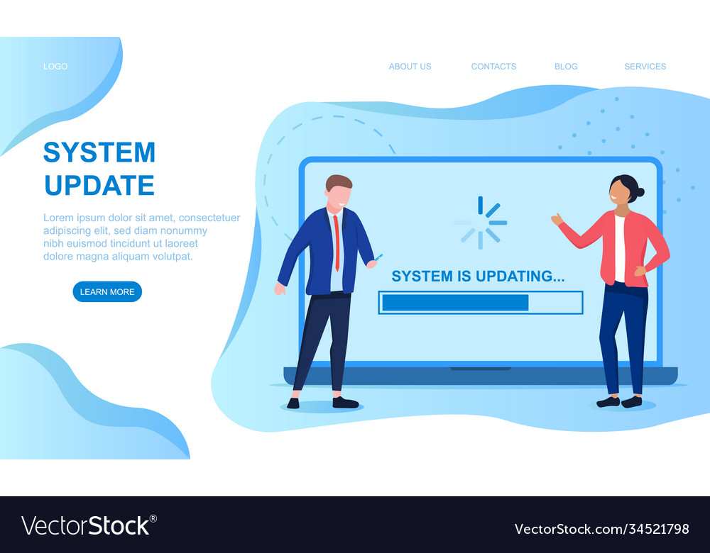 System update concept Royalty Free Vector Image