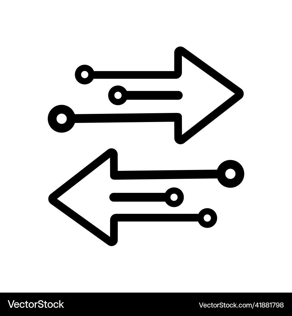 Transfer arrows outline icon linear style sign Vector Image