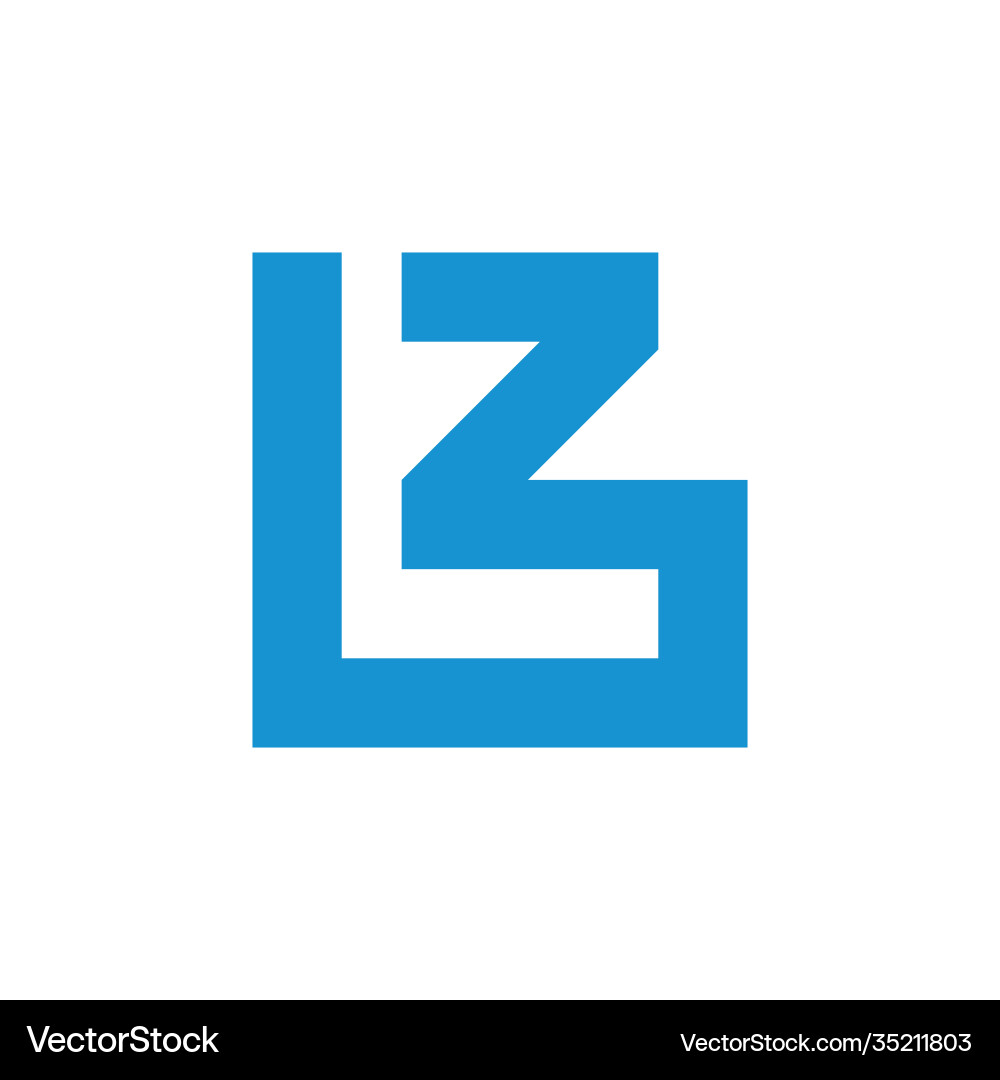 Abstract letter lz geometric line logo Royalty Free Vector