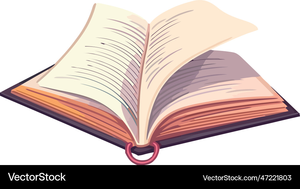 Antique book bookmark symbolizes wisdom Royalty Free Vector