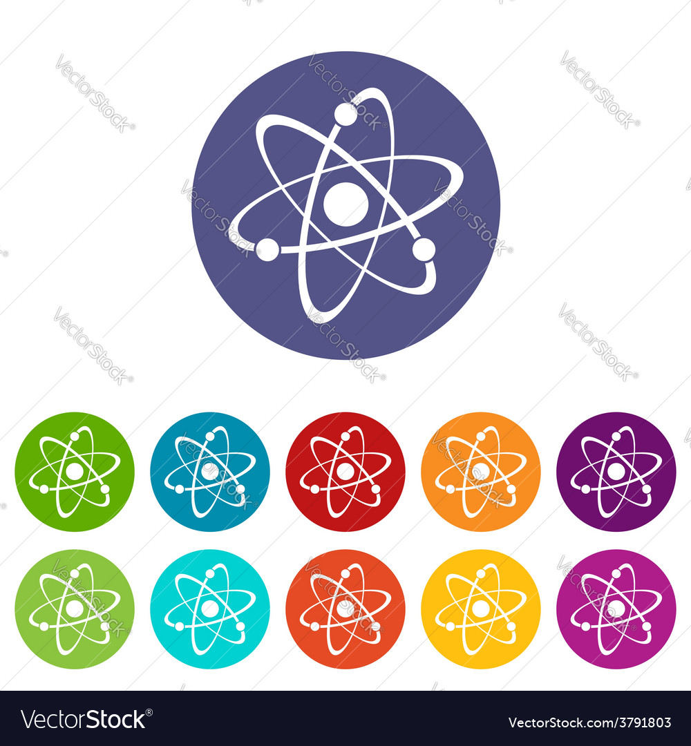 Atom flat icon Royalty Free Vector Image - VectorStock
