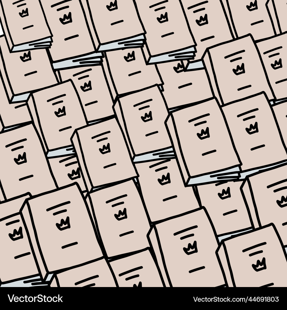 Background texture many hand drawn books stories Vector Image