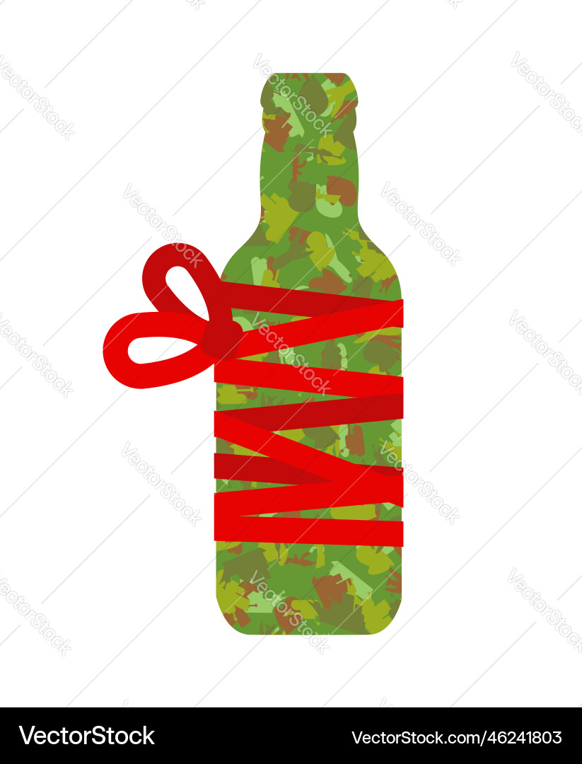 Bottle beer gift wrapped traditional for men Vector Image