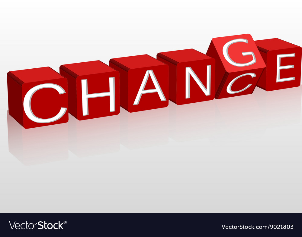 Change concept with cubes Royalty Free Vector Image