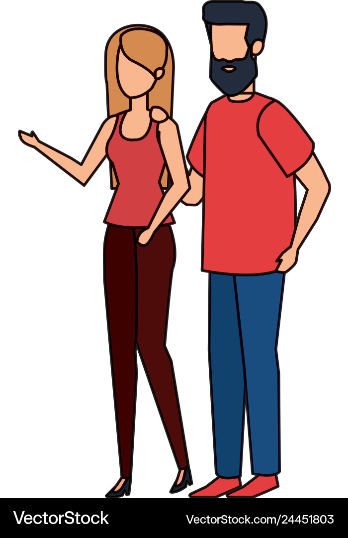 Couple avatar characters icons Royalty Free Vector Image