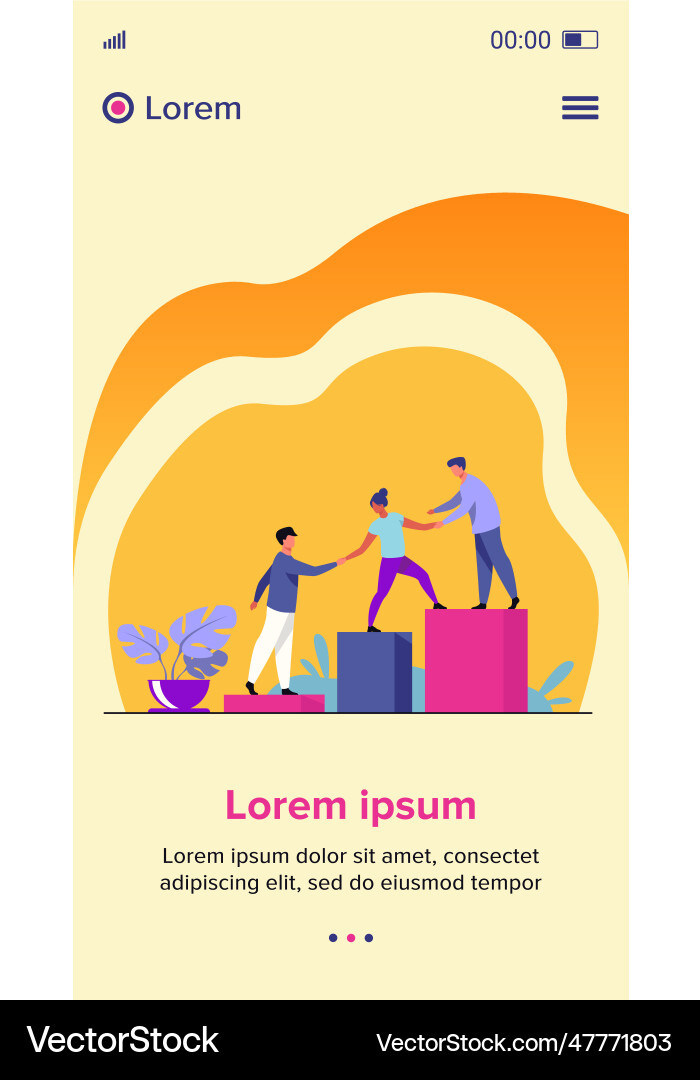 Employees giving hands and helping colleagues Vector Image