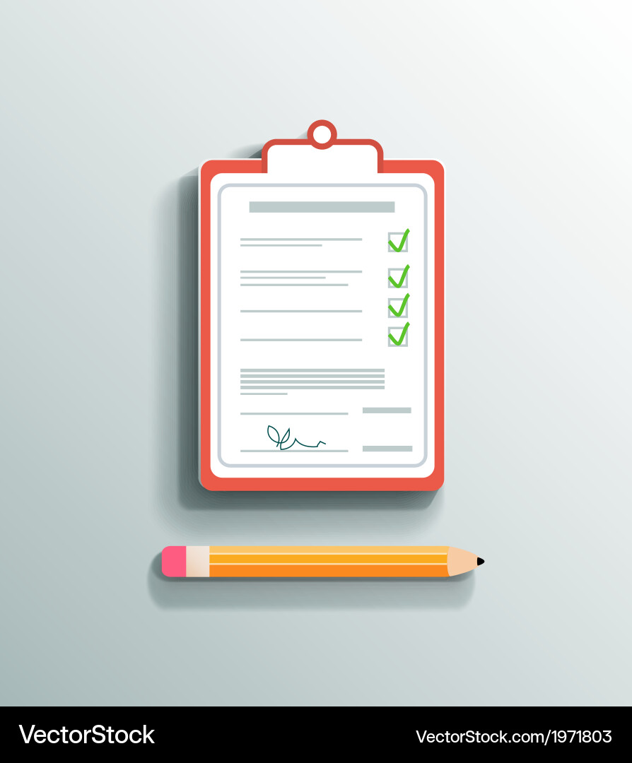 Flat design delivery signature clipboard Vector Image