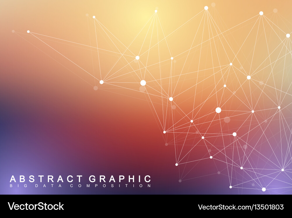 Geometric graphic background molecule Royalty Free Vector