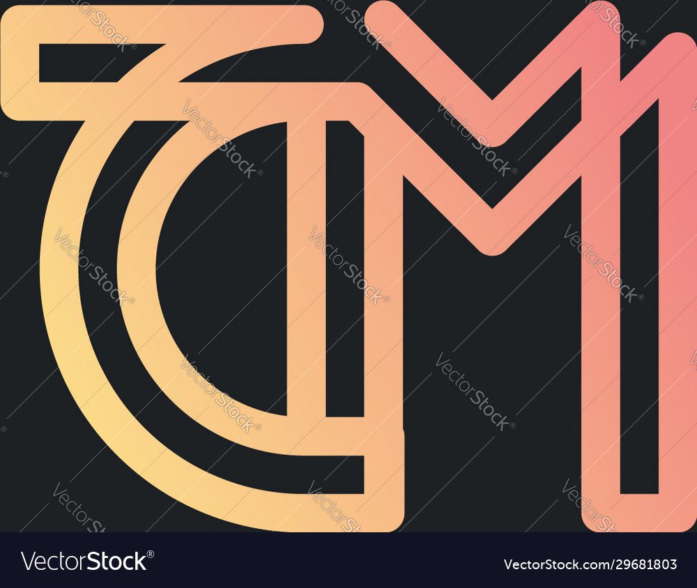 Initial cm logo monogram design template simple Vector Image