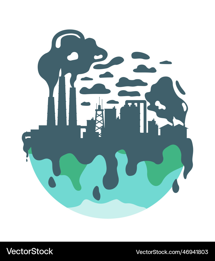 Pollution of nature Royalty Free Vector Image - VectorStock