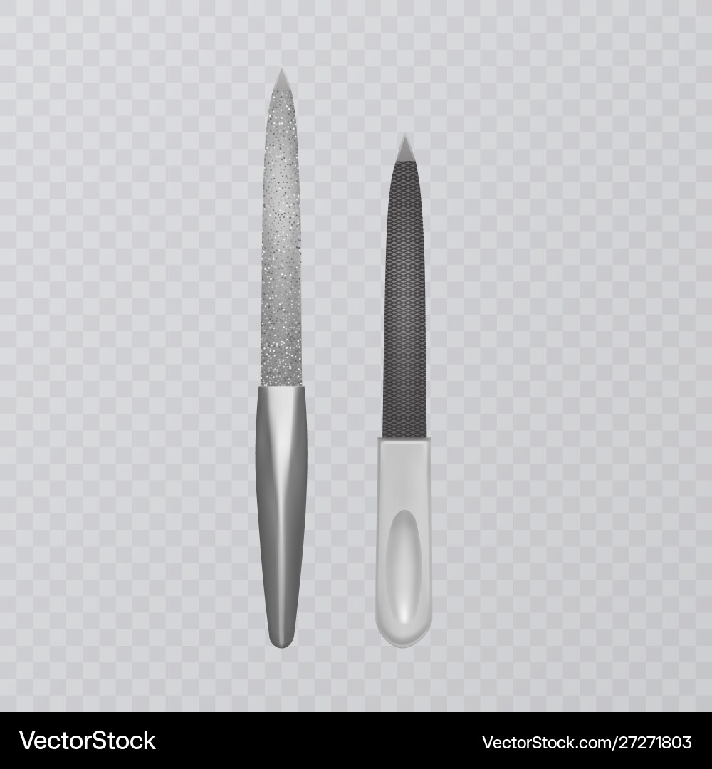 Realistic nail files on transparent background Vector Image