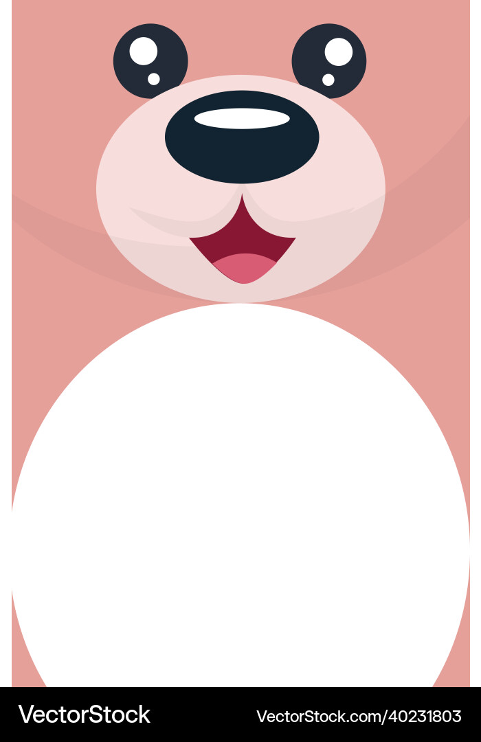 Rgb beautiful bear valentines card to write Vector Image