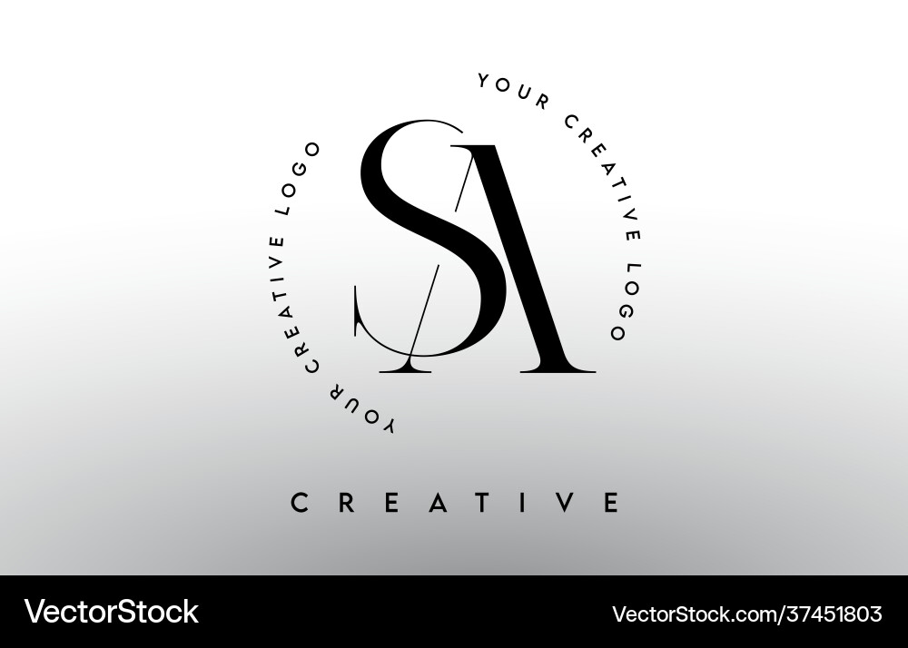 Sa letter logo design with serif typography font Vector Image