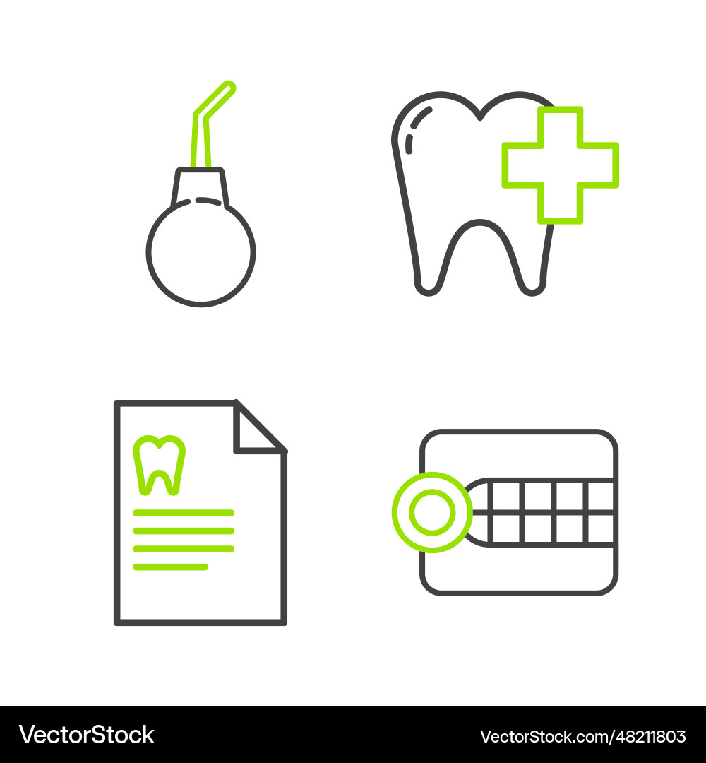 Set line dentures model clipboard with dental Vector Image