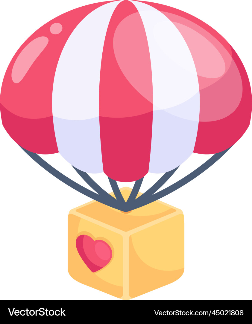 A modern 2d icon of parachute Royalty Free Vector Image