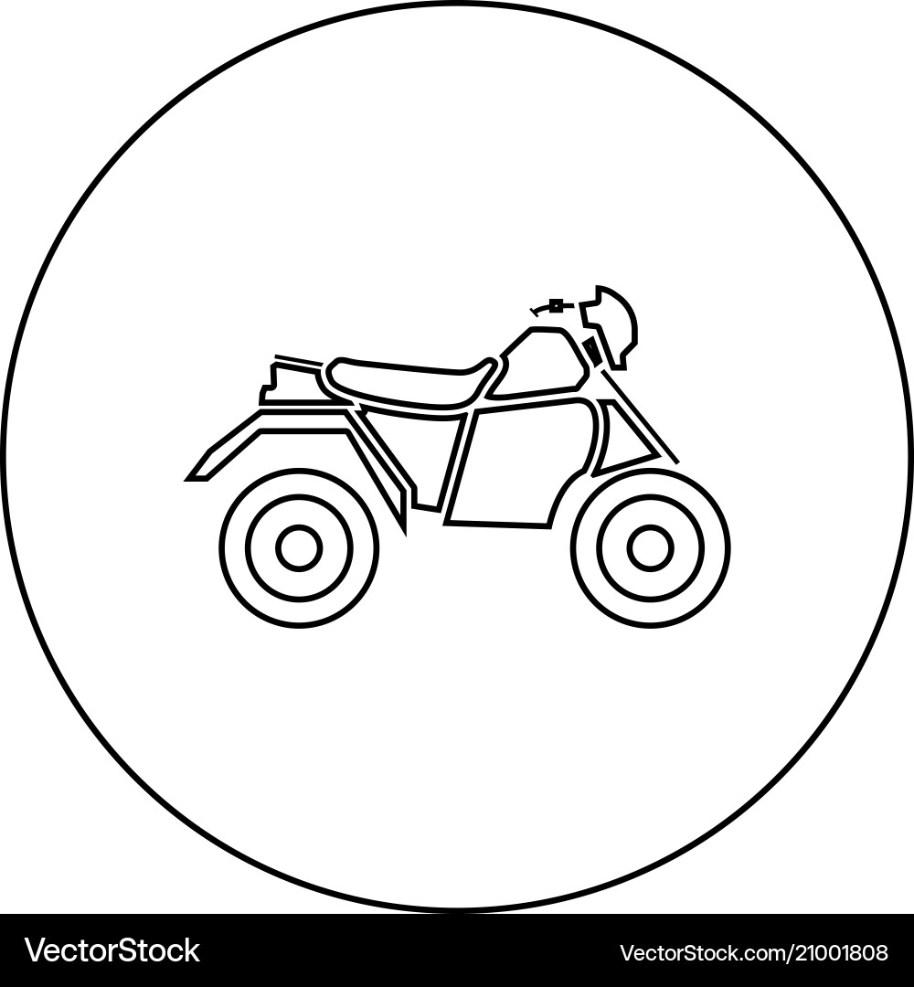 Atv motorcycle on four wheels black icon Vector Image