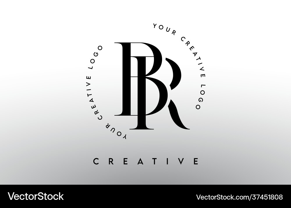 Br letter logo design with serif typography font Vector Image