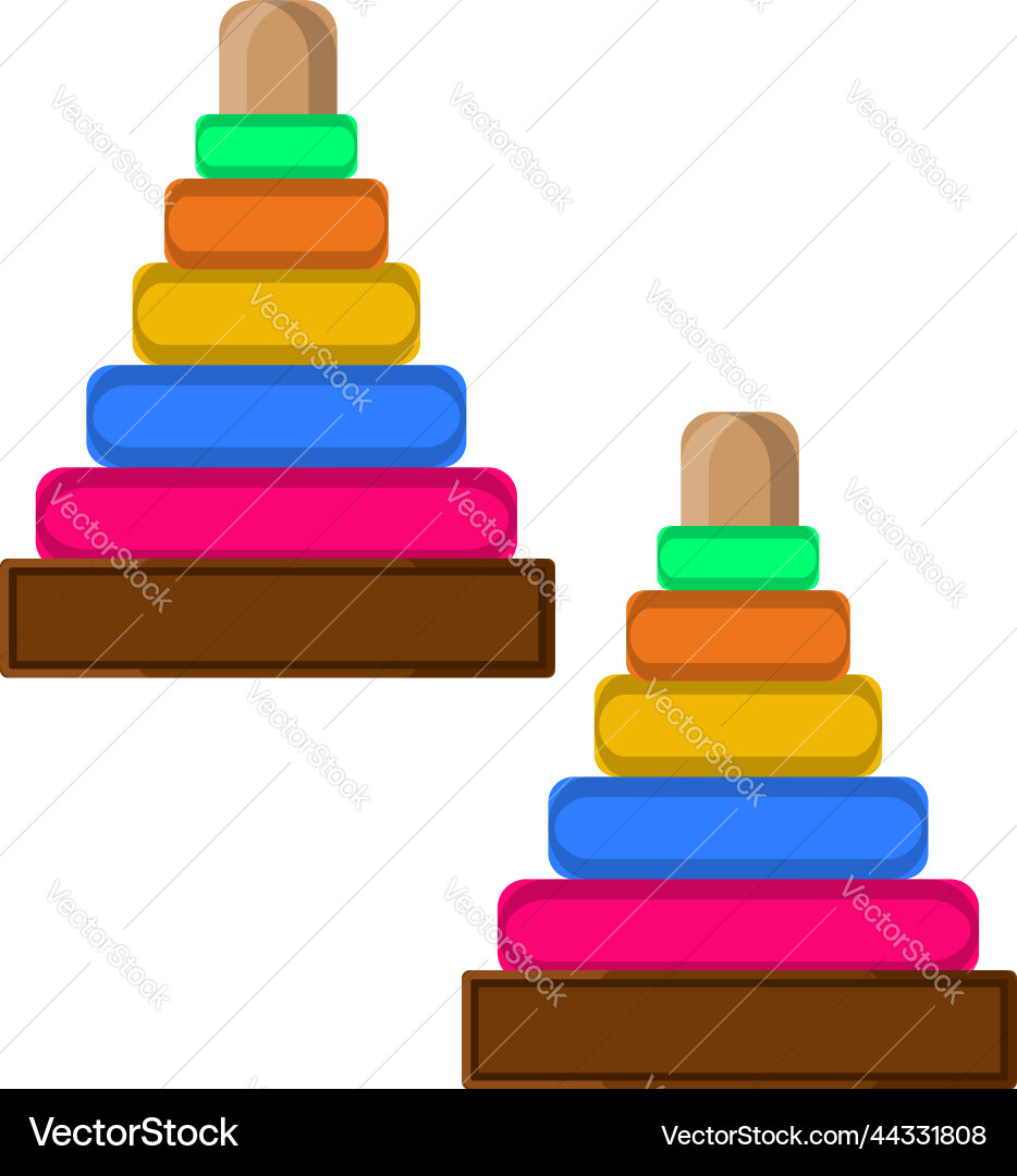 Colorful pyramids toys on a white background Vector Image