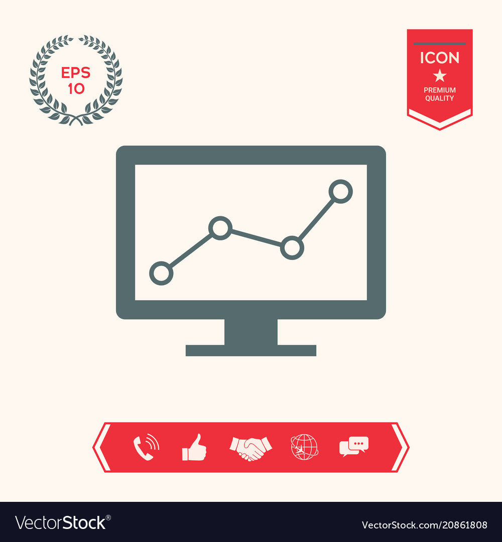 Computer monitors with graph Royalty Free Vector Image