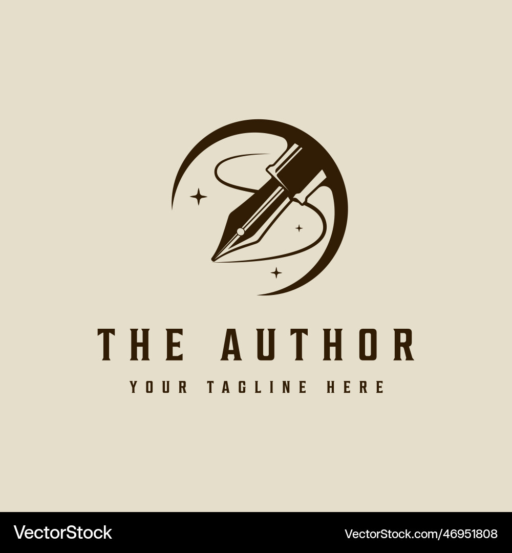 Creative pen logo vintage template icon graphic Vector Image