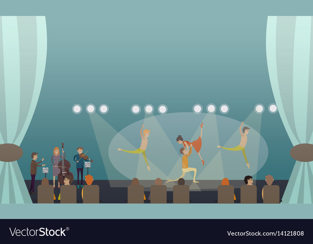Dancing ballet performance Royalty Free Vector Image