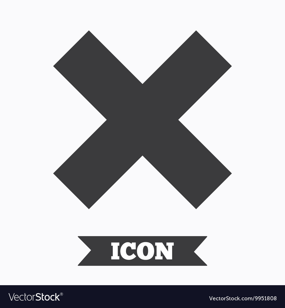 Delete sign icon remove button Royalty Free Vector Image