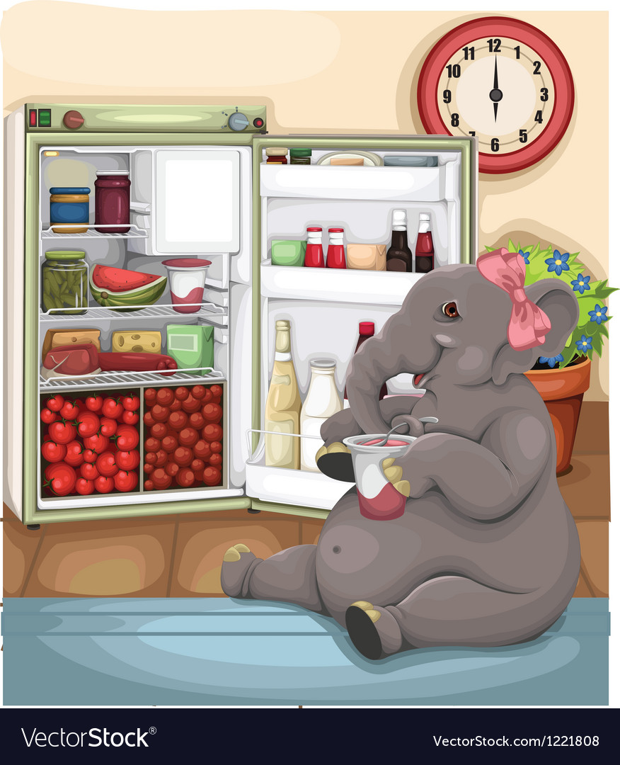 Elephant glutton Royalty Free Vector Image - VectorStock