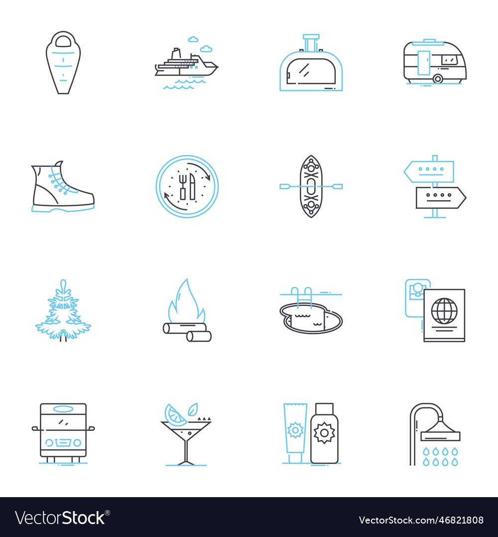 Information technology linear icons set coding Vector Image