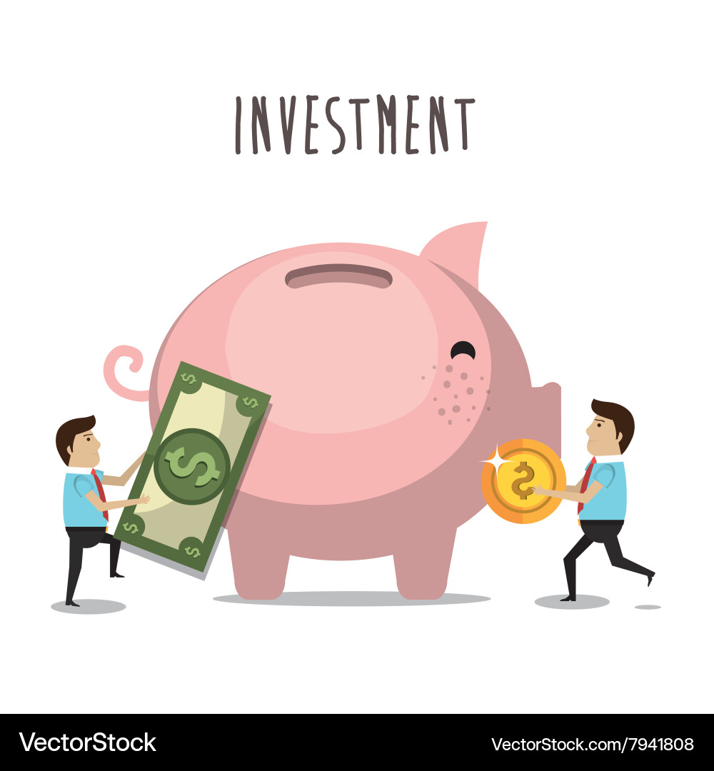 Money saving and investment Royalty Free Vector Image