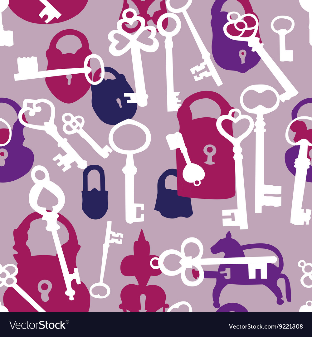 Seamless pattern with padlocks and keys Royalty Free Vector