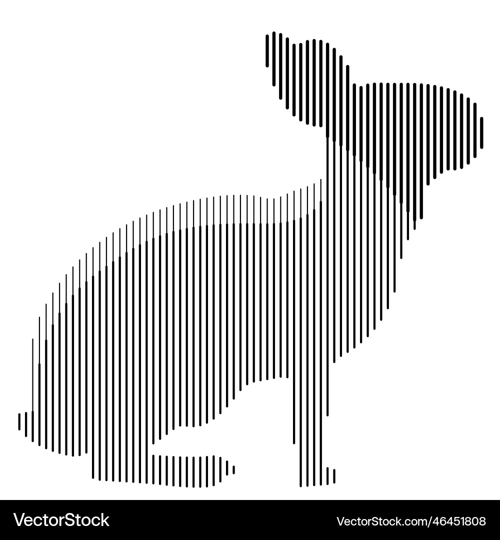 Stylized silhouette of a rabbit sitting Royalty Free Vector