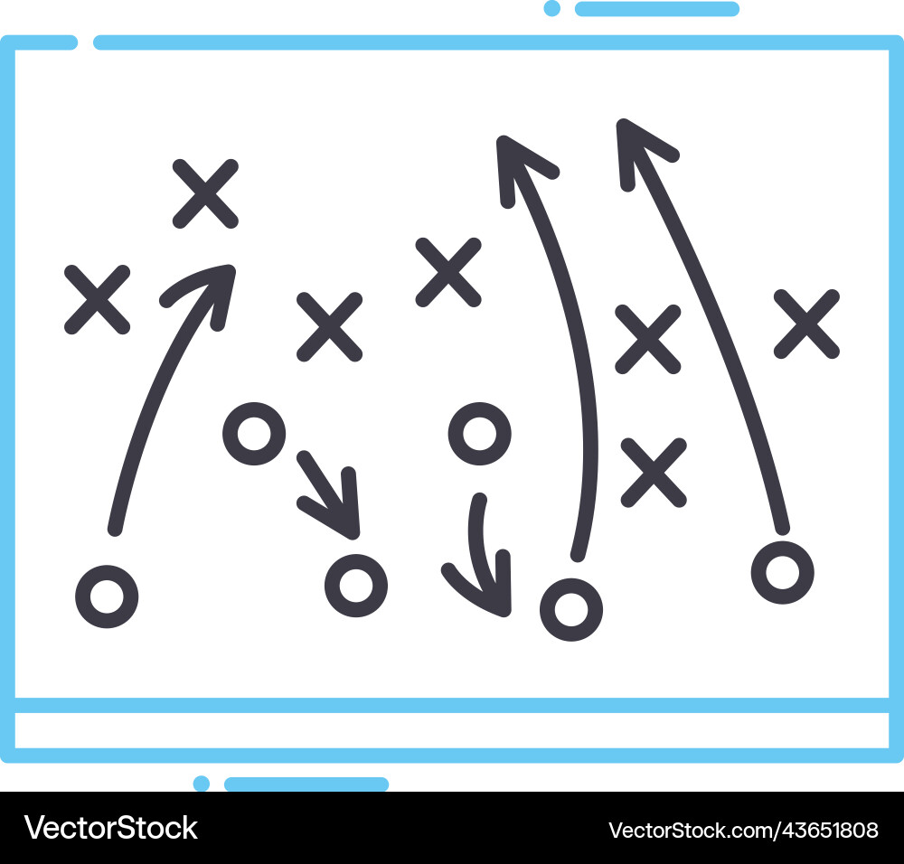 Tactics line icon outline symbol Royalty Free Vector Image
