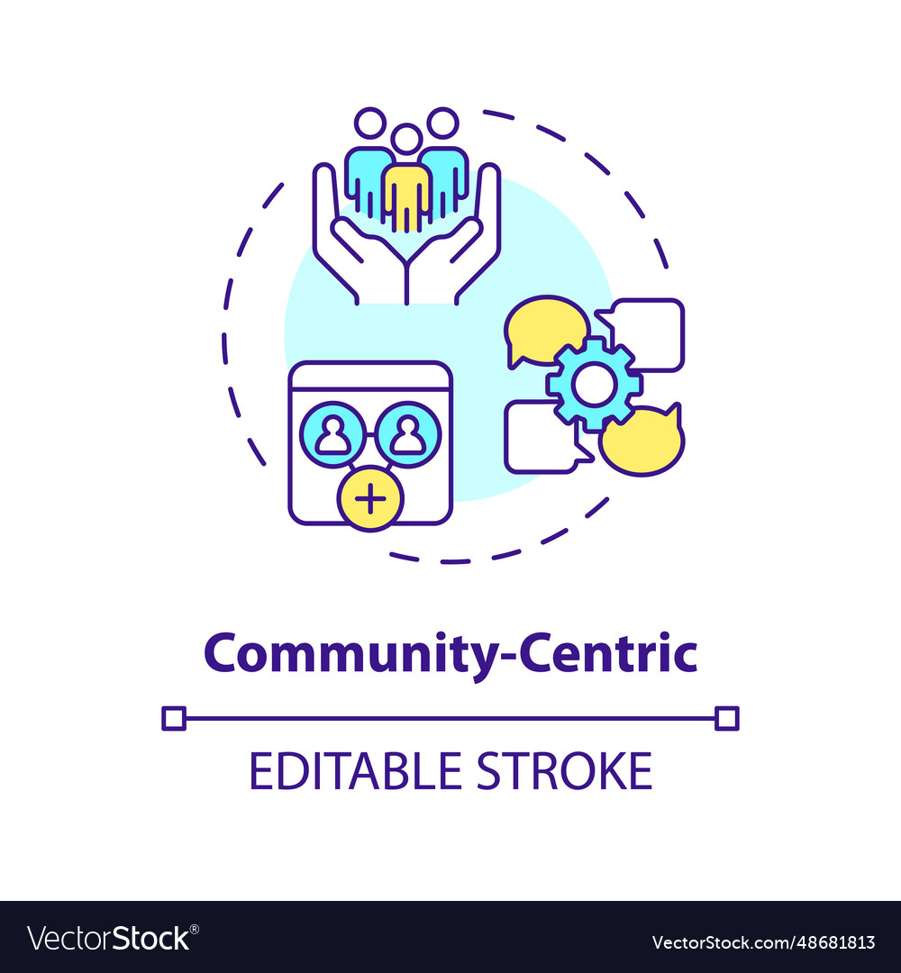 2d colorful thin linear icon community centric Vector Image