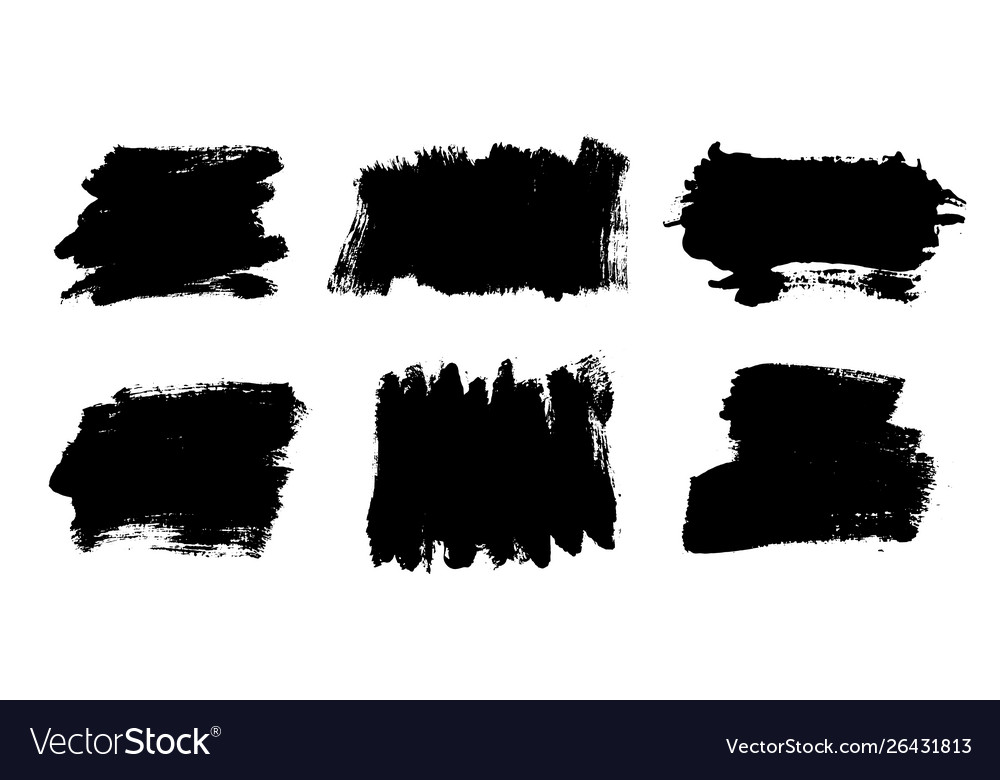 Brush strokes paintbrush set grunge Royalty Free Vector