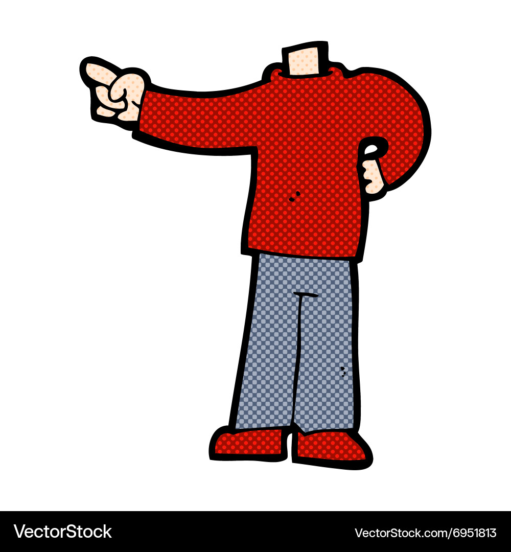 Comic cartoon pointing body mix and match Vector Image