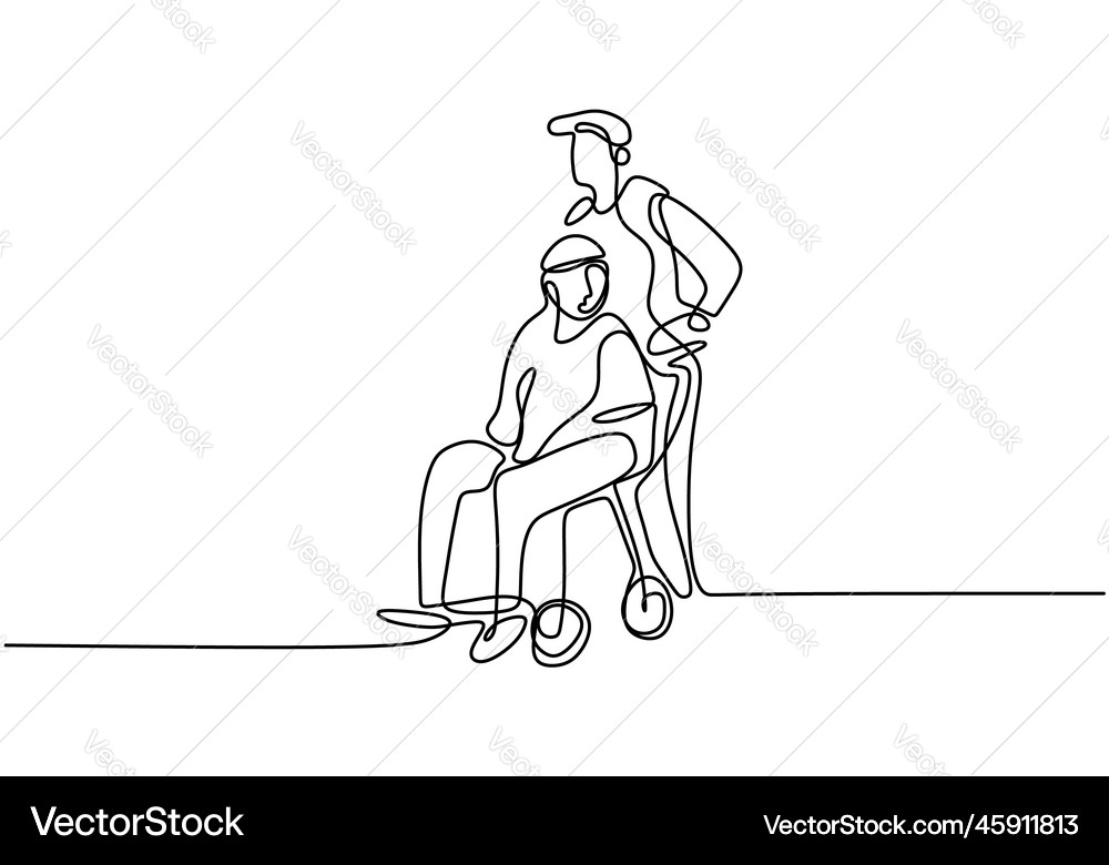 Continuous one single line drawing of people Vector Image