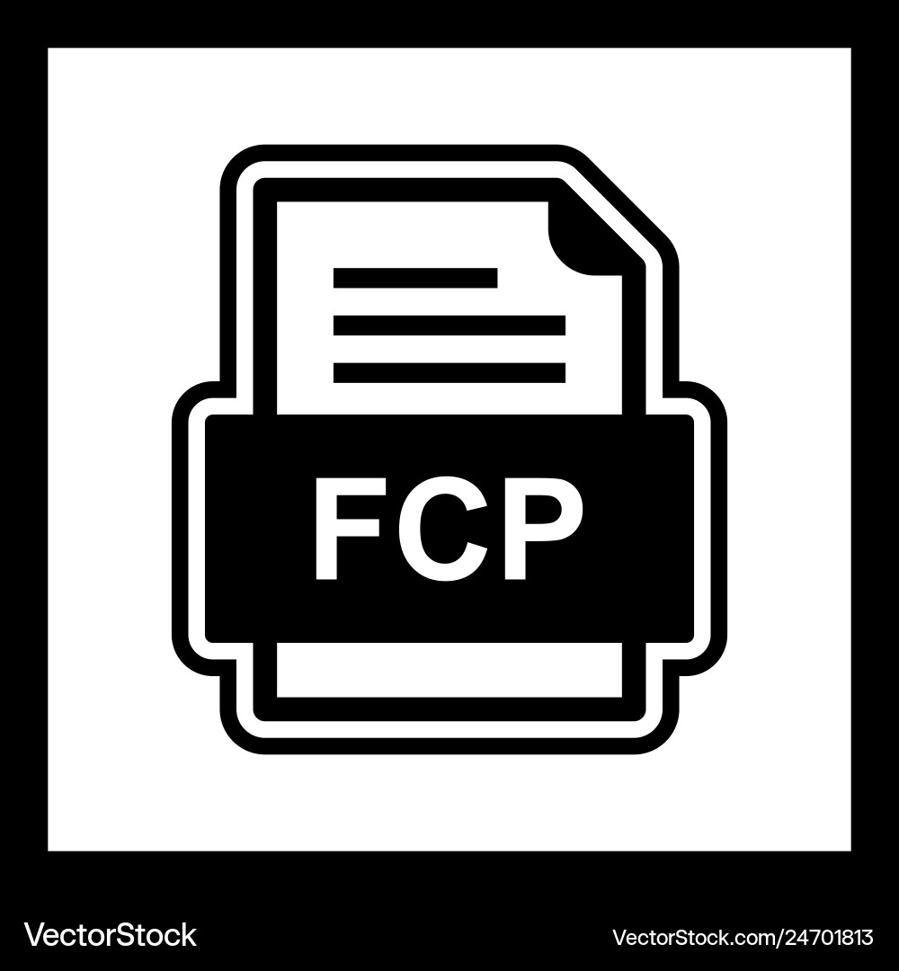 Fcp file document icon Royalty Free Vector Image