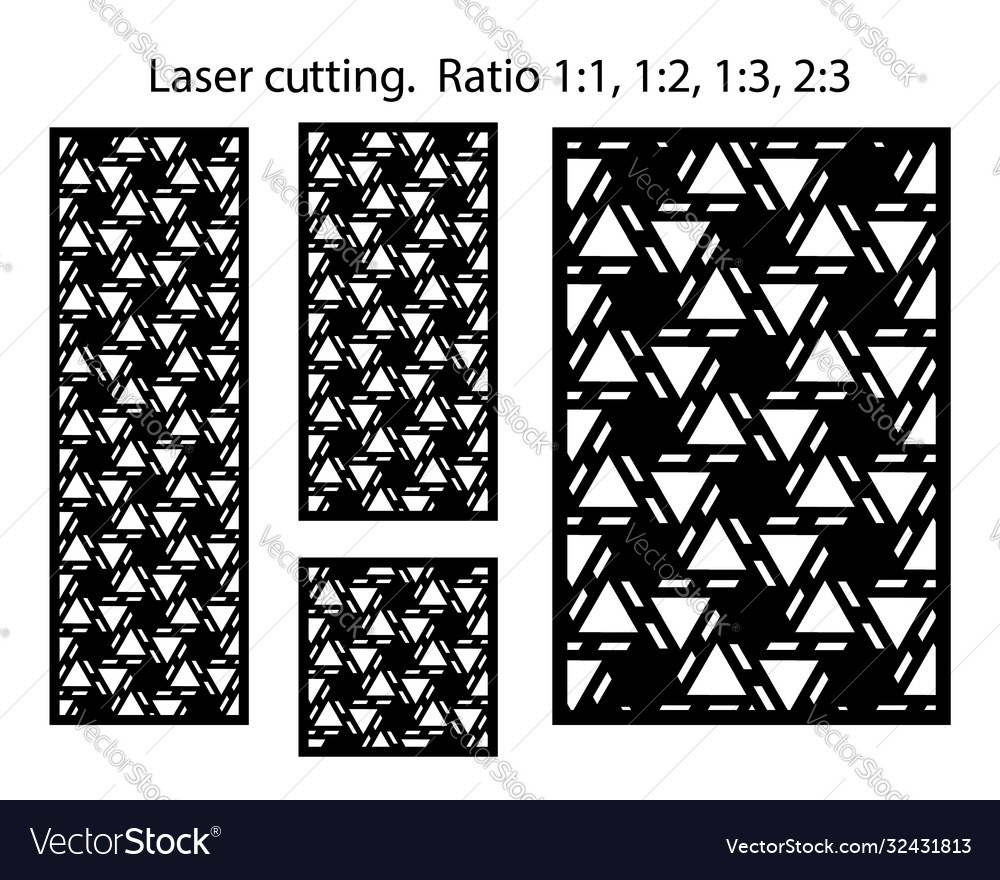 Laser pattern set decorative panels Royalty Free Vector