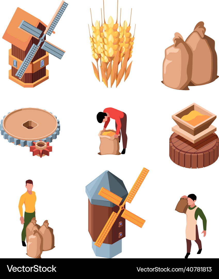 Milling production farm industry making mill from Vector Image